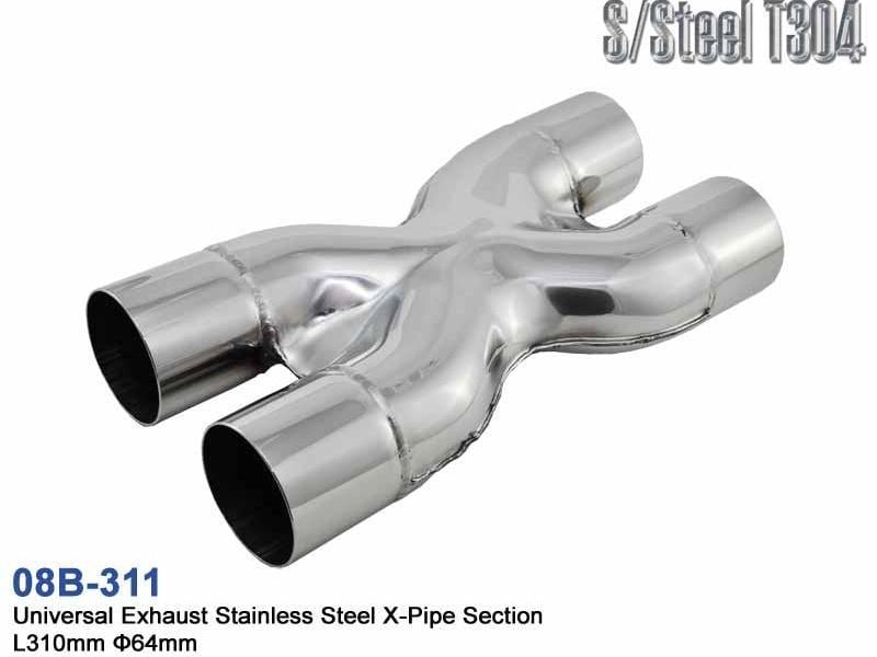 Exhaust Piping: Stainless Steel X Pipe L310 64mm