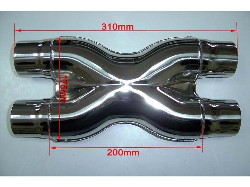 Exhaust Piping: Stainless Steel X Pipe L310 64mm