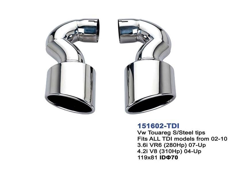 VW Touareg Mk1 (7L) '02-'10: VW Touareg TDi Stainless Steel Exhaust Tip ...