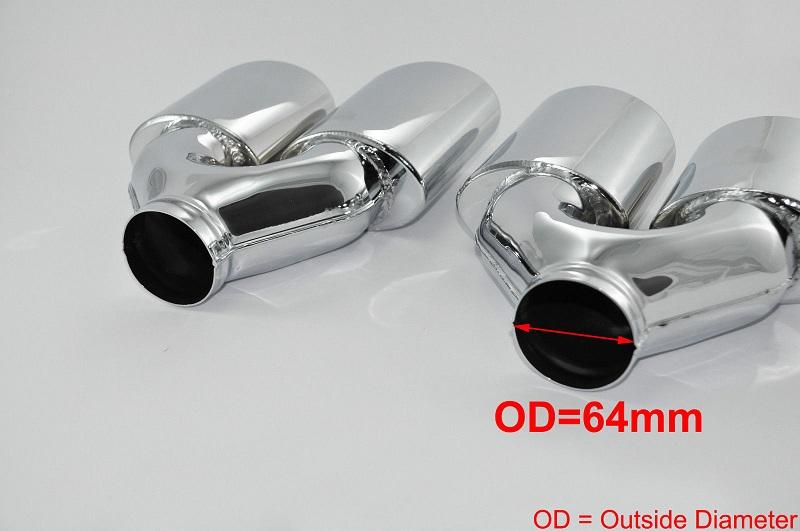Exhaust Tips: universal Stainless Steel Chrome Plated Exhaust Tips Dual ...