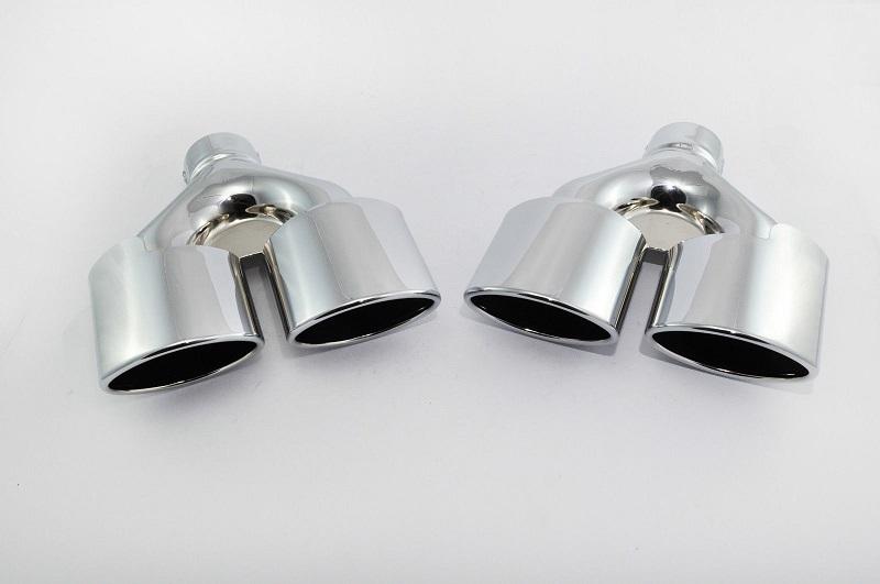 Exhaust Tips: Universal Stainless Steel Chrome Plated Exhaust Tip Dual ...