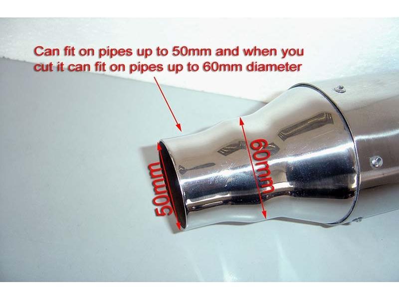 Exhaust Tips: Universal Titanium Exhaust Tip Round D89 L180 IN60-50