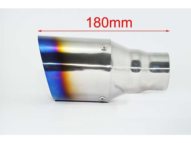 Exhaust Tips: Universal Titanium Exhaust Tip Round Slant D89 L180 IN60-50