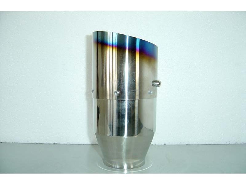 Exhaust Tips: Universal Titanium Exhaust Tip Round Burnt Slant D89 L210 ...