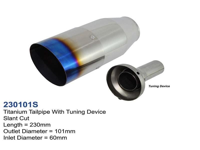 Exhaust Tips: Universal Titanium Exhaust Tip Round Burnt Slant D101 ...