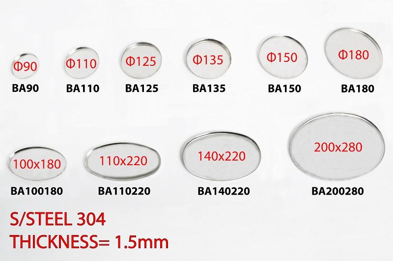 Exhaust Piping: Stainless Steel Baffle-End Plate Round D90