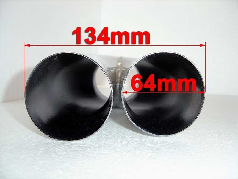 Universal Stainless Steel Exhaust Tip Round Dual BMW M3 Style 2x64 L200 ...