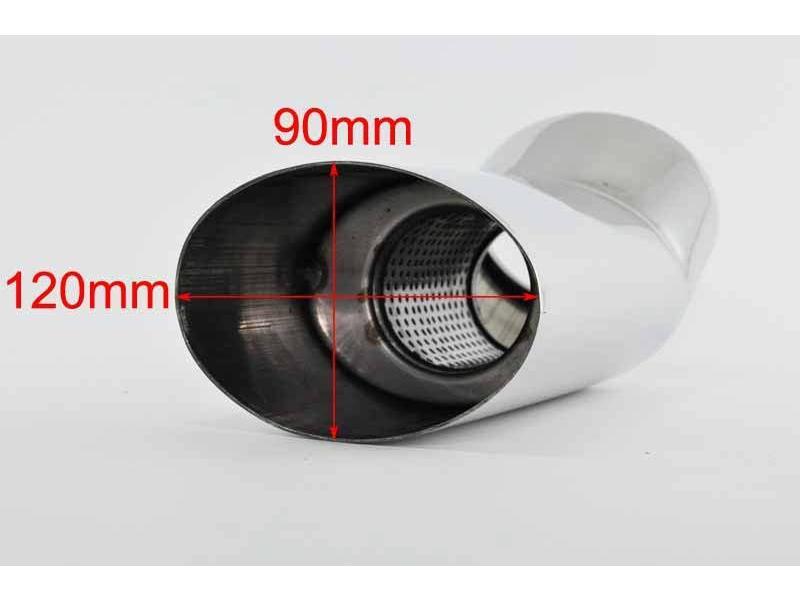 Exhaust Tips: Universal Stainless Steel Exhaust Tip Oval DTM 120x90 L330