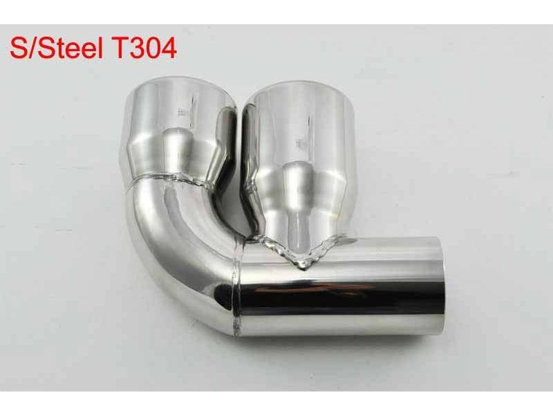 Exhaust Tips: Universal Stainless Steel Exhaust Tip Dual 2x76 L160 IN60 ...
