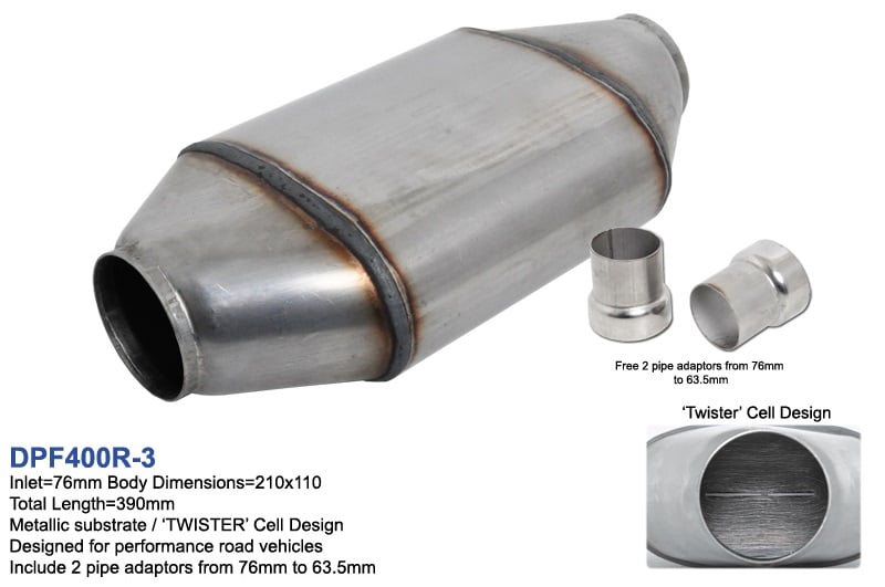 Diesel Particulate Filters: Universal DPF Metallic High Flow D210x110 ...