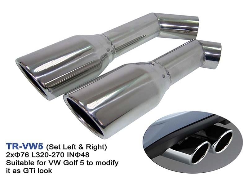 VW Golf Mk5 (1K) '04-'08: Universel Acier Inoxydable Embouts Échappement Ronde VW Golf 5 GTi ...