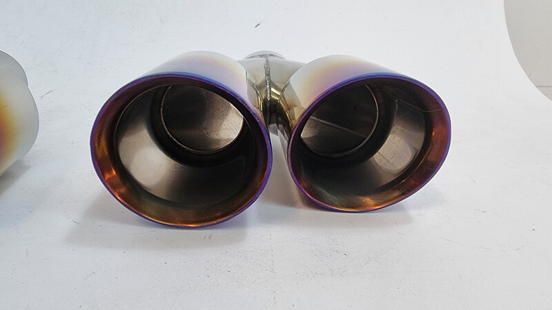 Exhaust Tips: Stainless Steel Exhaust Tip Dual 2x76 L210-190 IN60 Slant ...