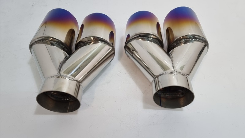 Exhaust Tips: Stainless Steel Exhaust Tip Dual 2x76 L210-190 IN60 Slant ...