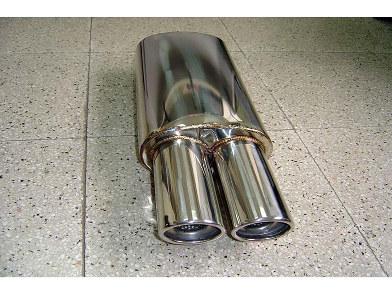 Silenziatori di Scarico: Universale Acciaio Inox Silenziatore di Scarico con Terminali di ...