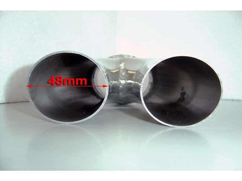 Auspuffrohre: Edelstahl Y Rohr IN60 OUT2x48 L150