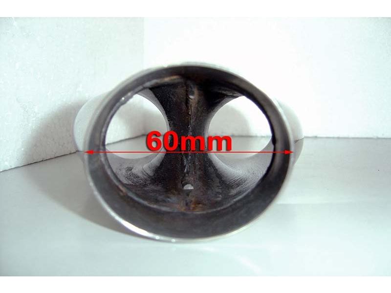 Auspuffrohre: Edelstahl Y Rohr IN60 OUT2x48 L150