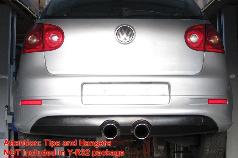 VW Golf Mk5 (1K) '04-'08: VW Golf 5 R32 Tubo Y para Custom Escapes 2x54
